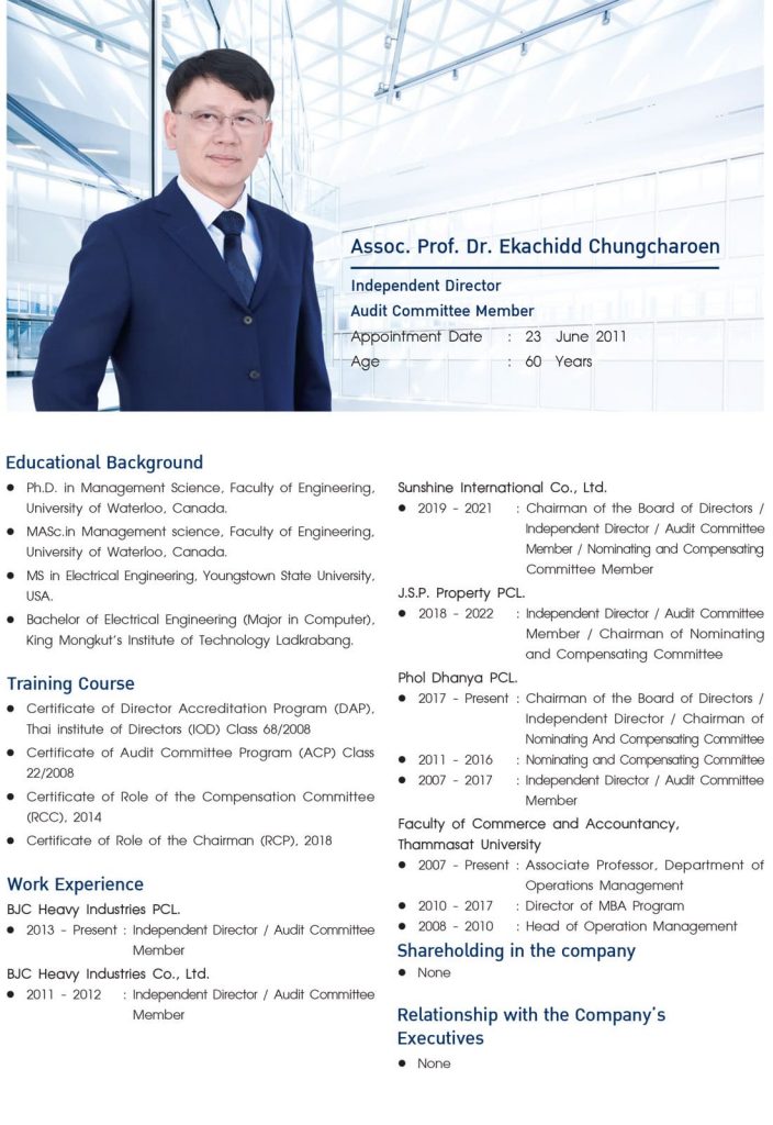 CEO/MD MESSAGE – BJC HEAVY INDUSTRIES