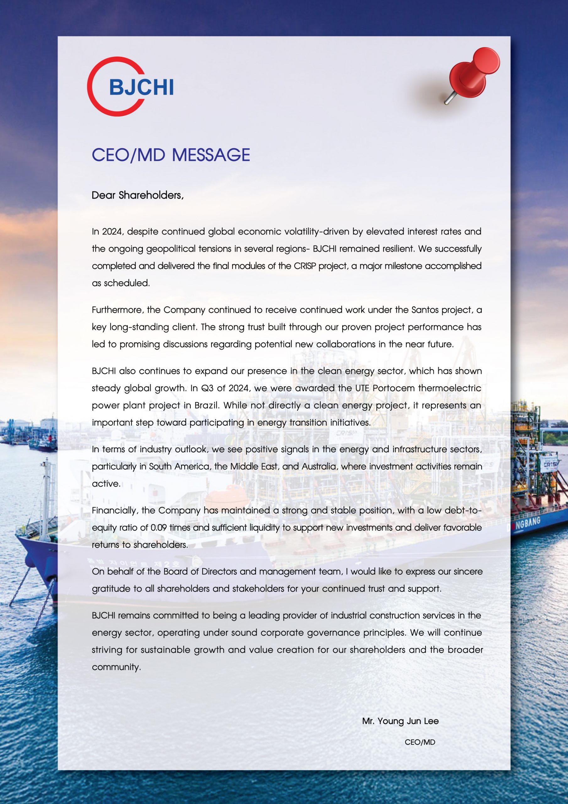 CEO/MD MESSAGE – BJC HEAVY INDUSTRIES